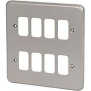 8 Gang Grid Front Plate Metal - UPEX