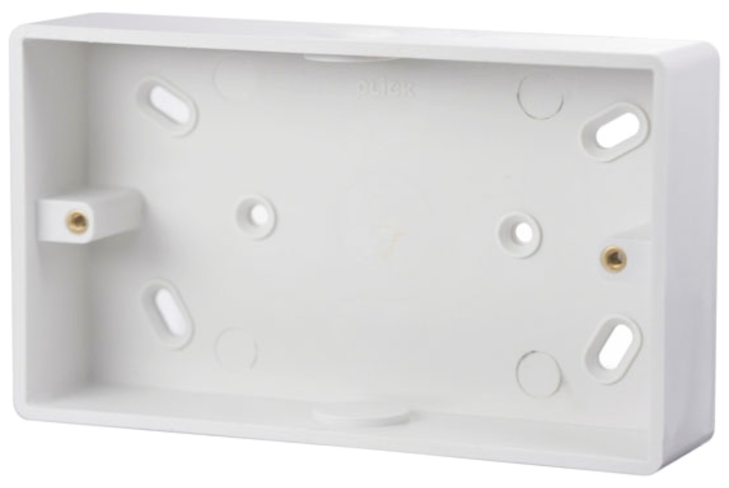 2 Gang 29mm Deep PVC Pattress Box - Conduit - UPEX