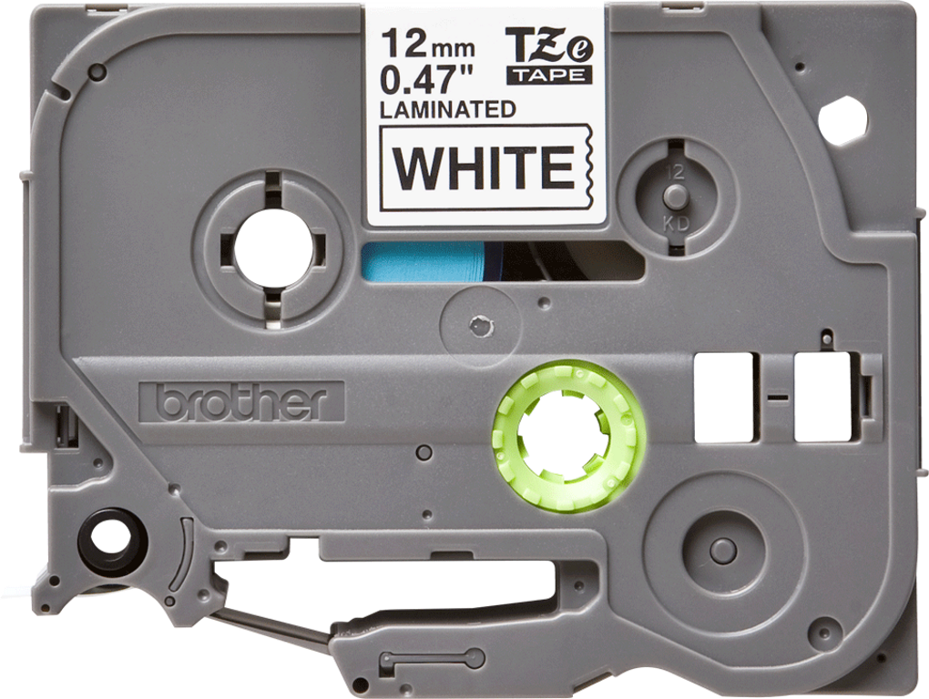 Brother Ptouch 12mm Black On White P-Touch Laminated Label Tape 8M ...