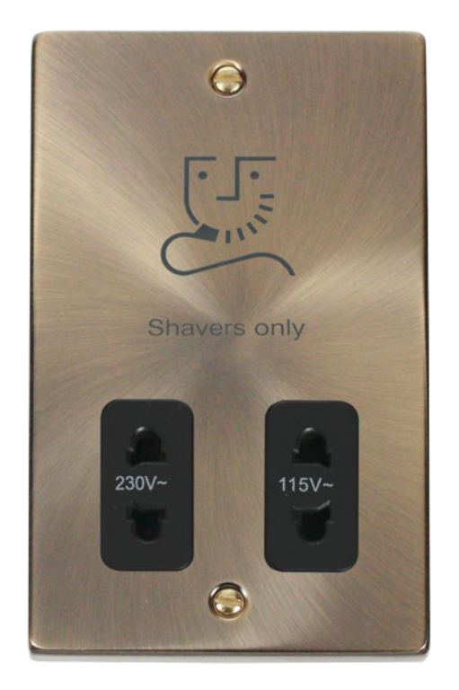 Dual Voltage Shaver Socket Outlet 115/230V - Upex Electrical Distributors