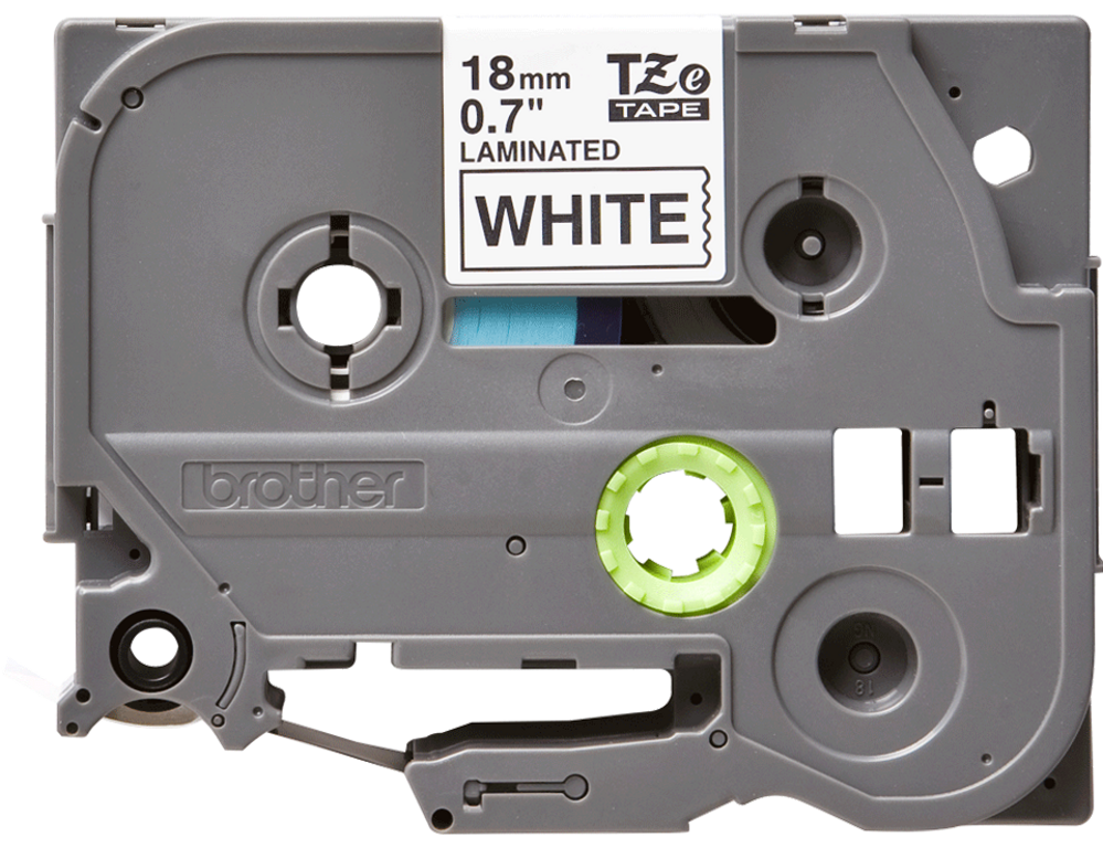 Brother Ptouch 18mm Black On White P-Touch Laminated Label Tape 8M ...
