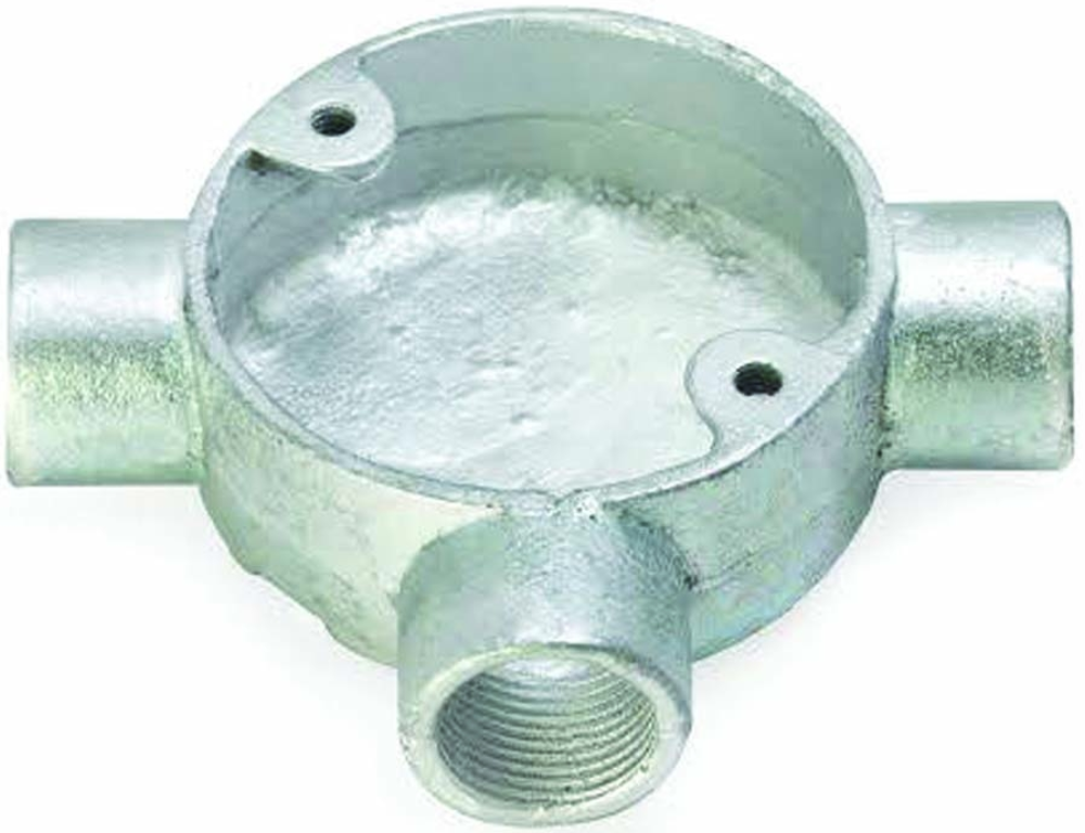 25mm Circular Conduit Box Tee Galv - Upex Electrical Distributors
