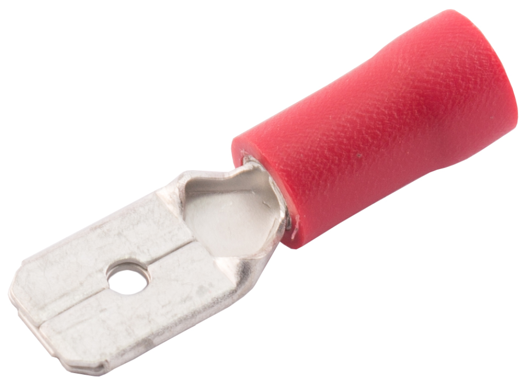 Pre Ins Red Male Push On Connector 6.3mm - Upex Electrical Distributors
