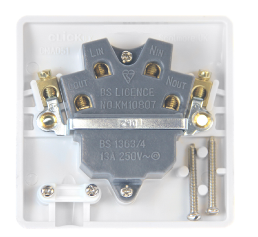 13A Fused Connection Unit DP Switched + Flex O/Let - UPEX