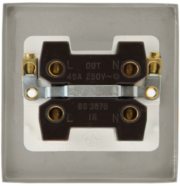 50A Ingot 1 Gang Double Pole Plate Switch - UPEX