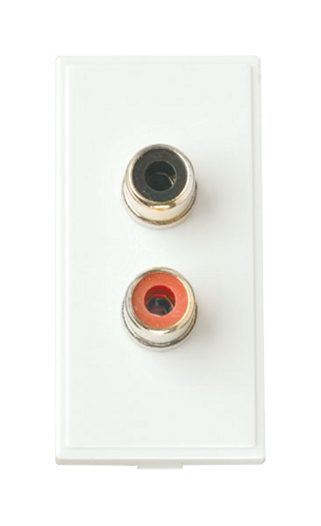 Rca/Phono X 2 Outlet - Polar White - Upex Electrical Distributors