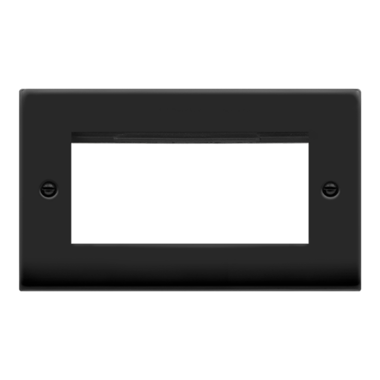 Frontplate, 2 Gang 4 Module, Black & White Gasket Victorian - Upex ...